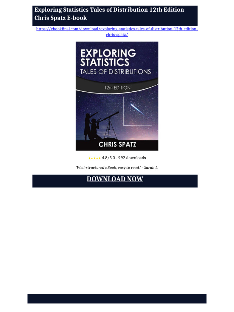Exploring Statistics Tales of Distribution 12th Edition Chris Spatz ...