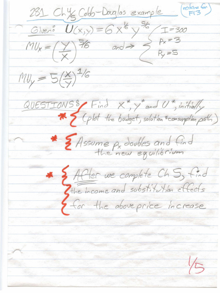 281 Ch 4 Cobb-Douglas Example w Inc Sub | PDF