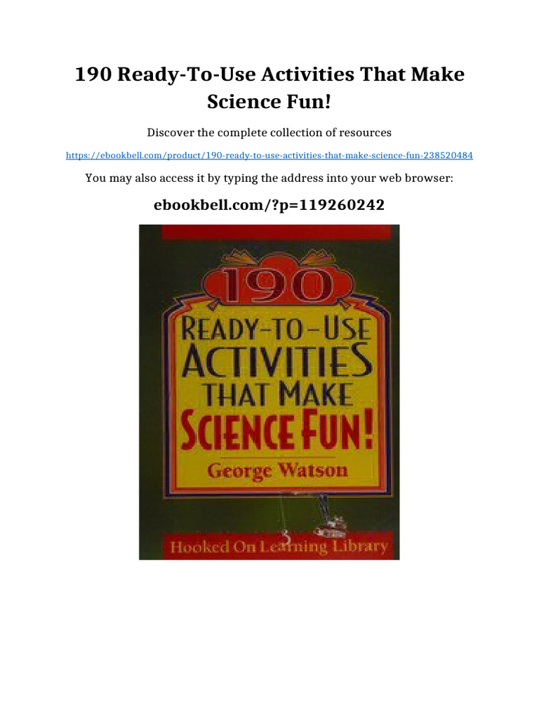 190 Ready-To-Use Activities That Make Science Fun! Online Version | PDF ...