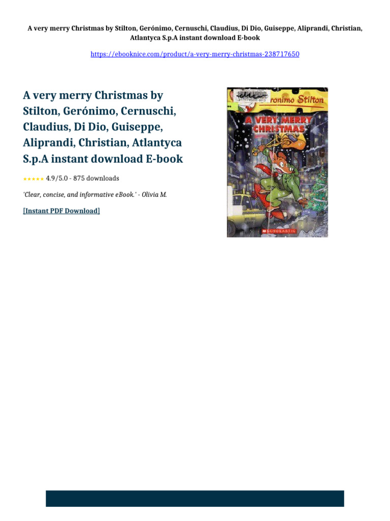 A very merry Christmas by Stilton, Gerónimo, Cernuschi, Claudius, Di ...