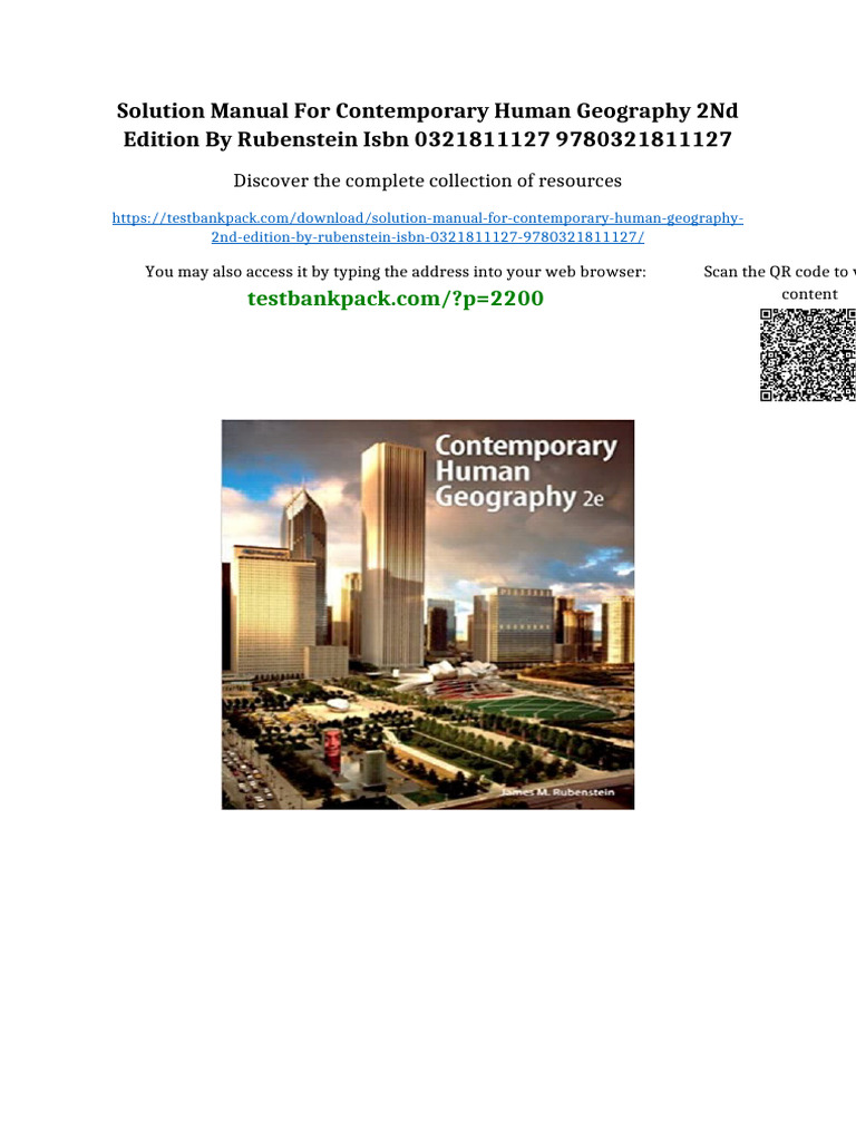 Solution Manual for Contemporary Human Geography 2nd Edition by ...
