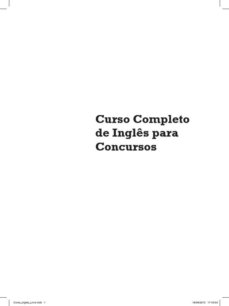 Curso Completo de Inglês para Concursos | PDF | Faculdade | Livros