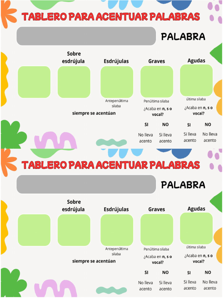 Tablero Para Acentuar | PDF