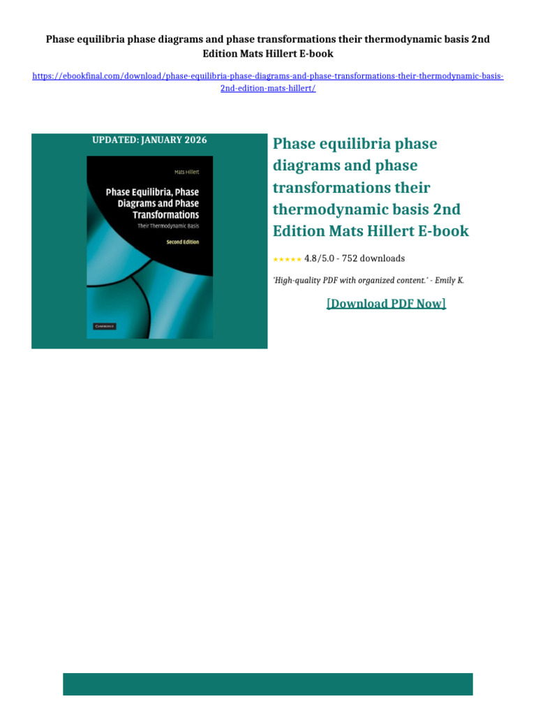 Phase equilibria phase diagrams and phase transformations their ...