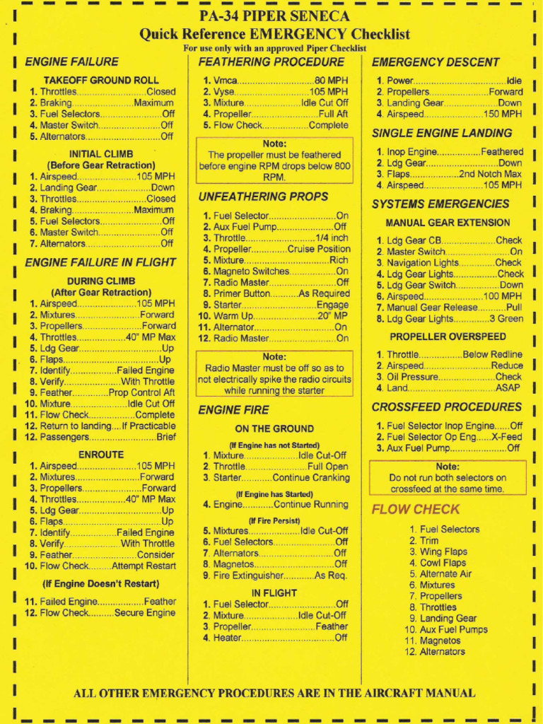 Emergency Checklist Seneca | PDF