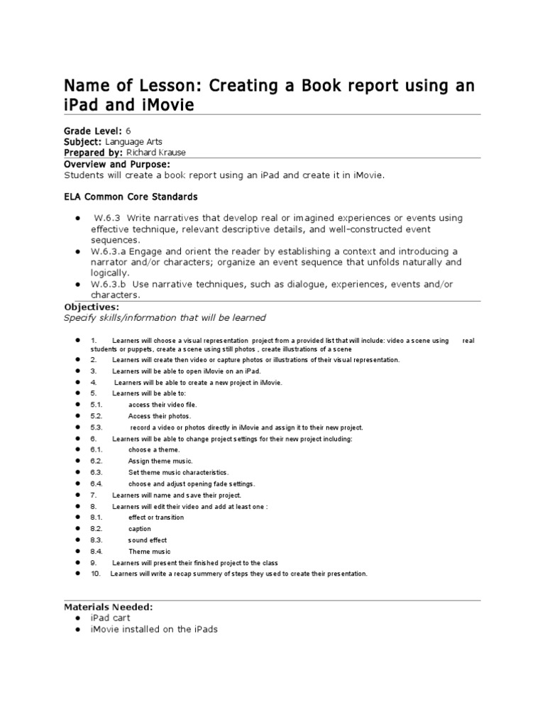 RKrause Tech Trend Lesson Plan | PDF | Lesson Plan | Learning