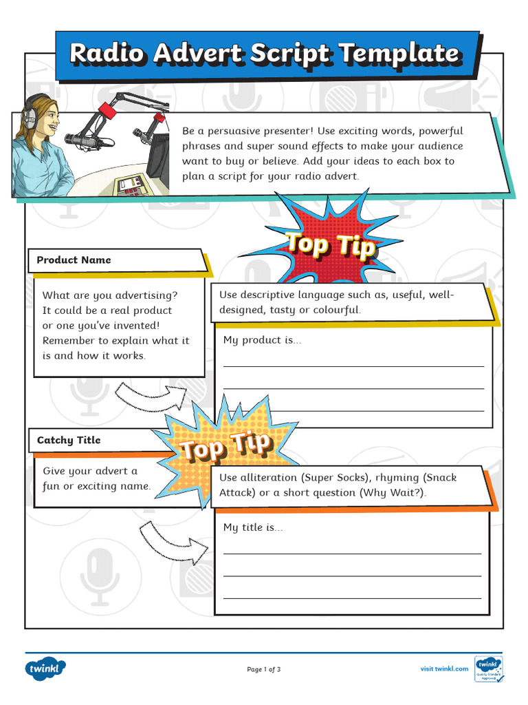 Radio Advert Script Template | PDF | Advertising