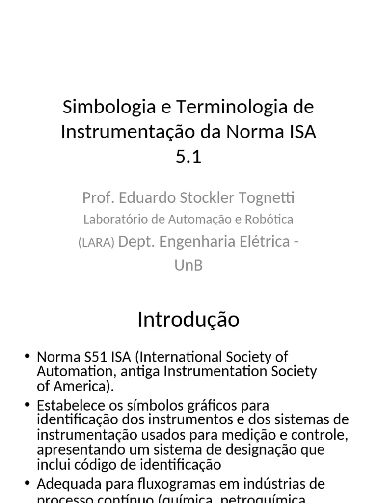 Simbologia ISA | PDF | Instrumentação | Automação