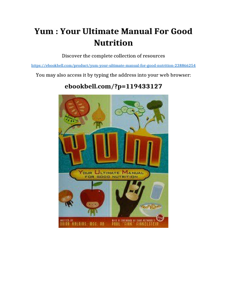 YUM: Your Ultimate Manual For Good Nutrition No Waiting Time | PDF ...