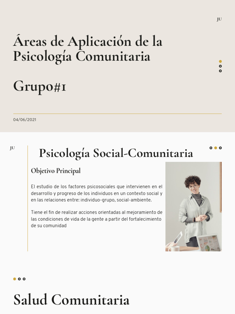 Areas de Aplicacion de La Psicología Comunitaria | PDF | Sicología ...
