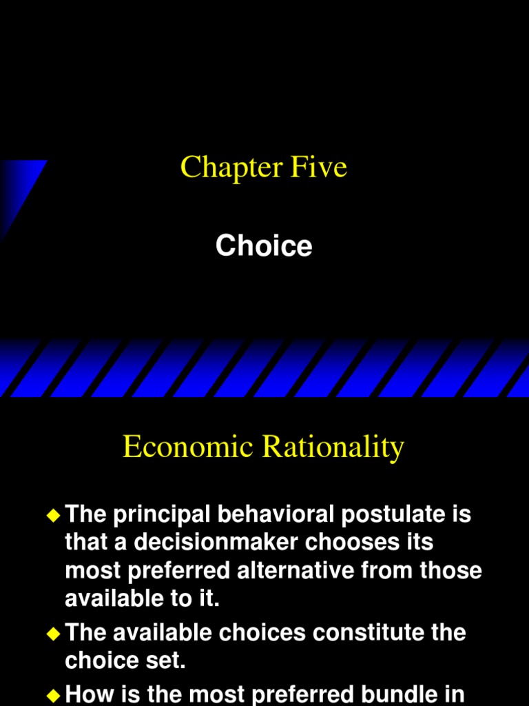 Economic Rationality and Choice Sets | PDF