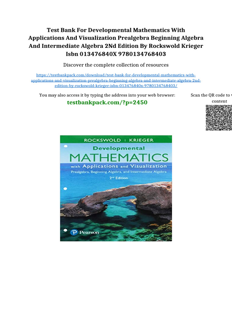 Test Bank for Developmental Mathematics with Applications and ...