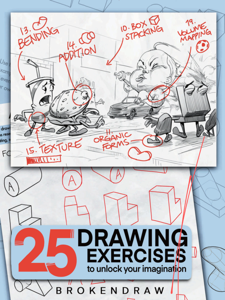25 Drawing Exercises Unlocking Imagination and Mastering Form Copia | PDF