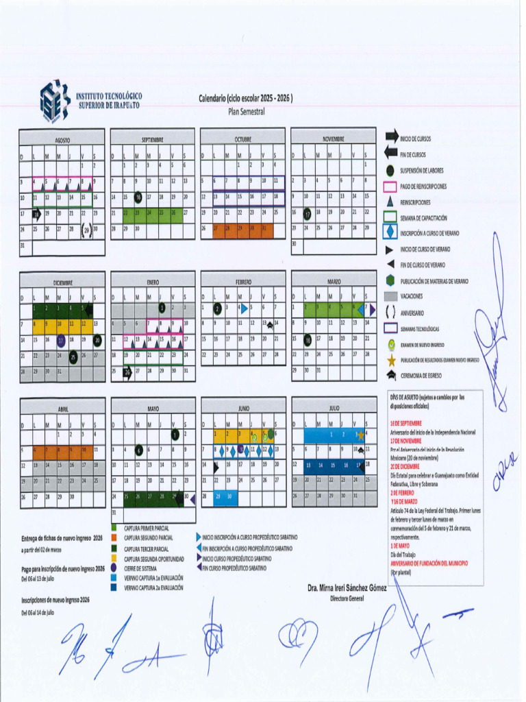 Calendarios Ciclo Escolar 2025-2026 | PDF