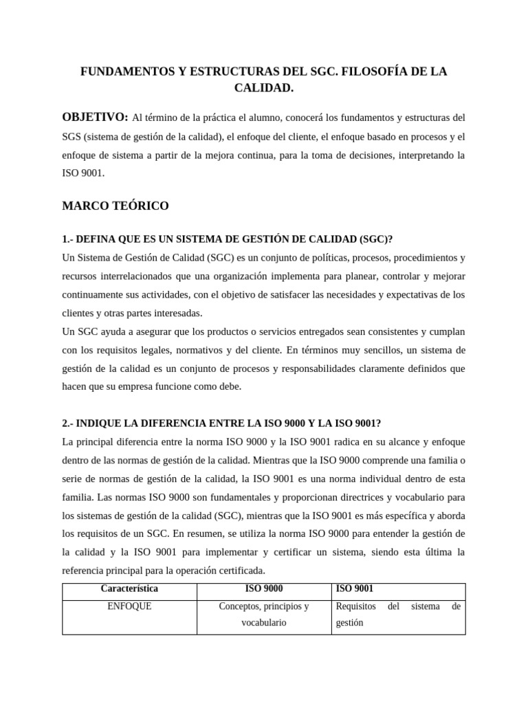 Fundamentos y Estructuras Del SGC | PDF | Sistema de manejo de calidad ...
