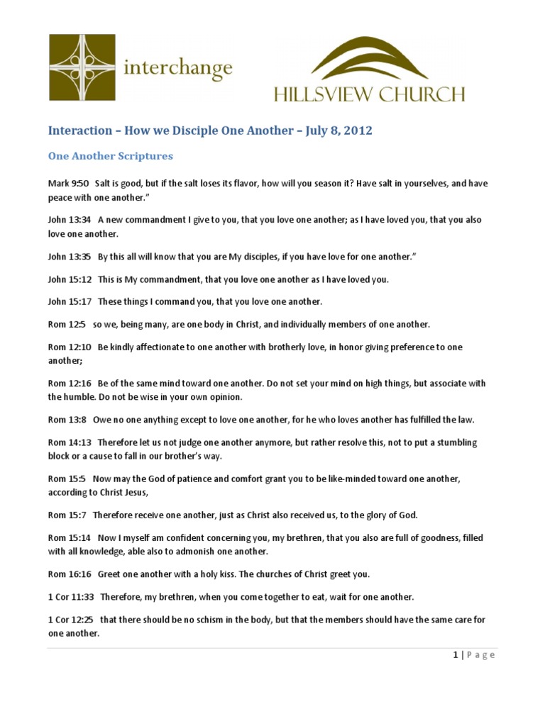 One Another Verses | PDF | Jesus | Religious Faiths