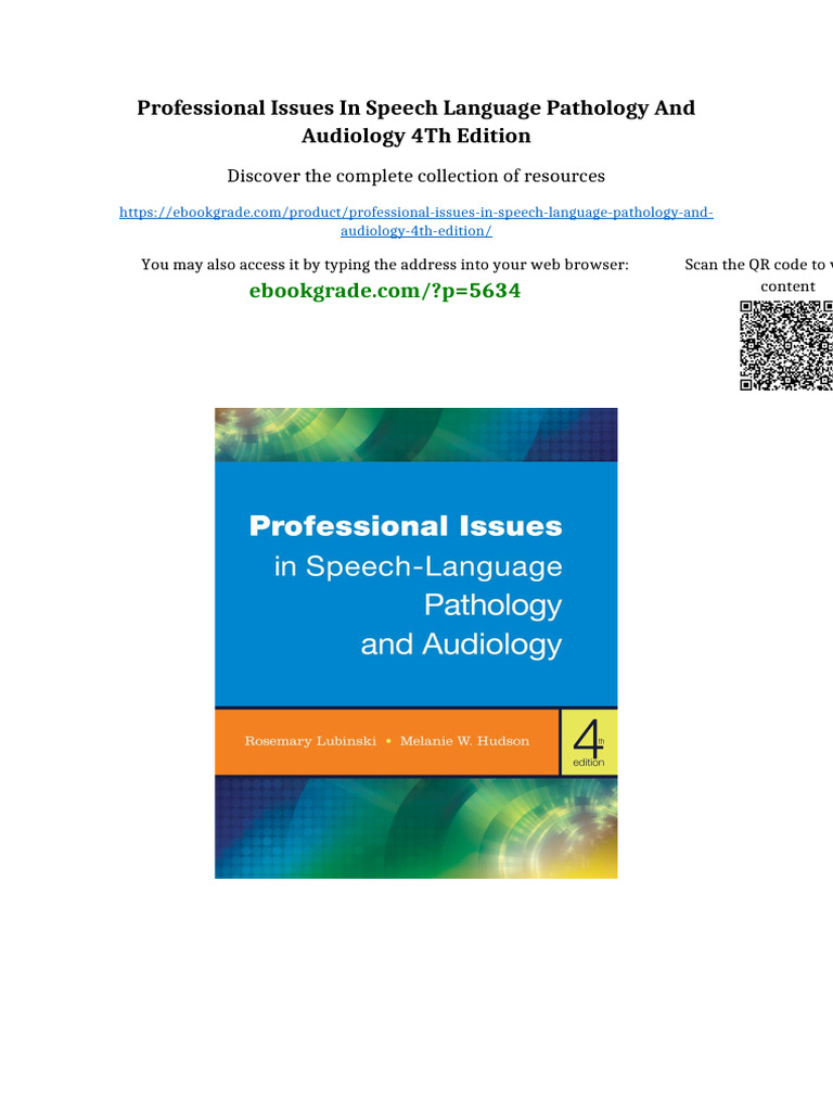 Professional Issues in Speech Language Pathology and Audiology 4th ...