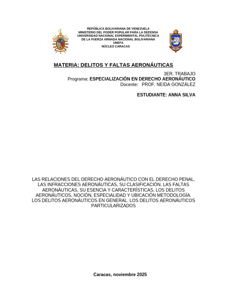 3er.trabajo Anna Eda | PDF | Aeropuerto | Derecho penal