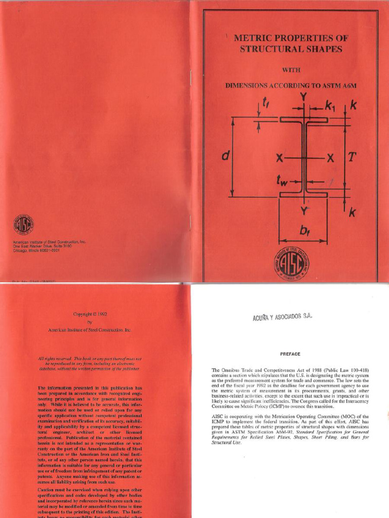 AISC Metric Properties of Structural Steel | PDF