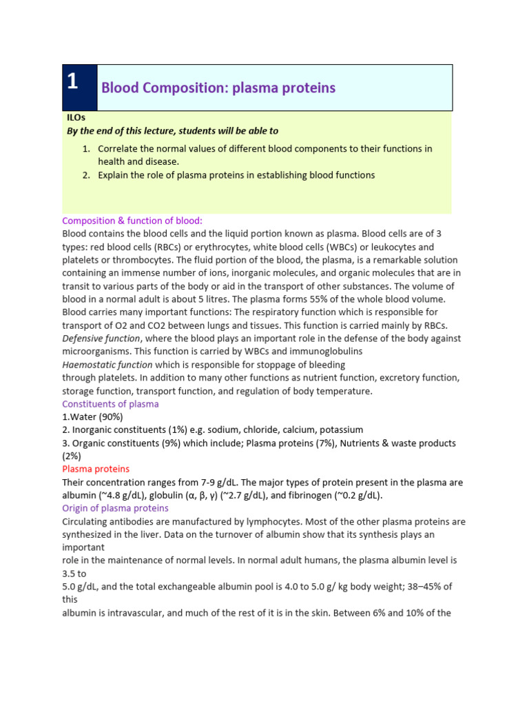 L1 | PDF | Blood Plasma | Coagulation