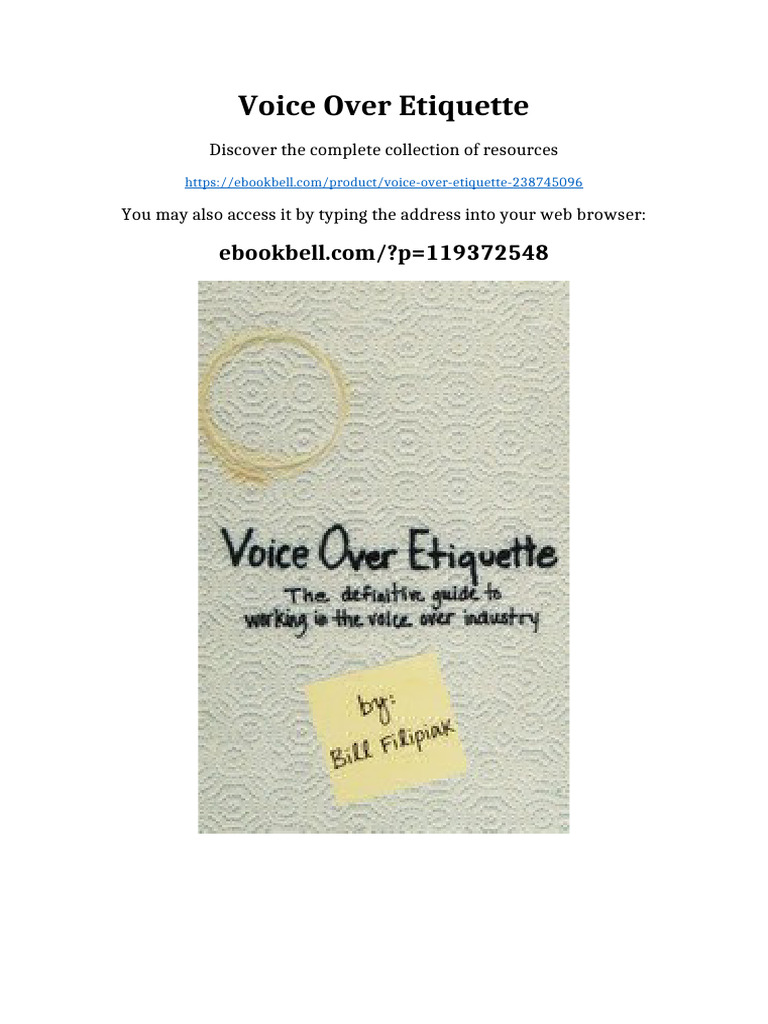 Voice Over Etiquette Available Instanly | PDF | Immanuel Kant