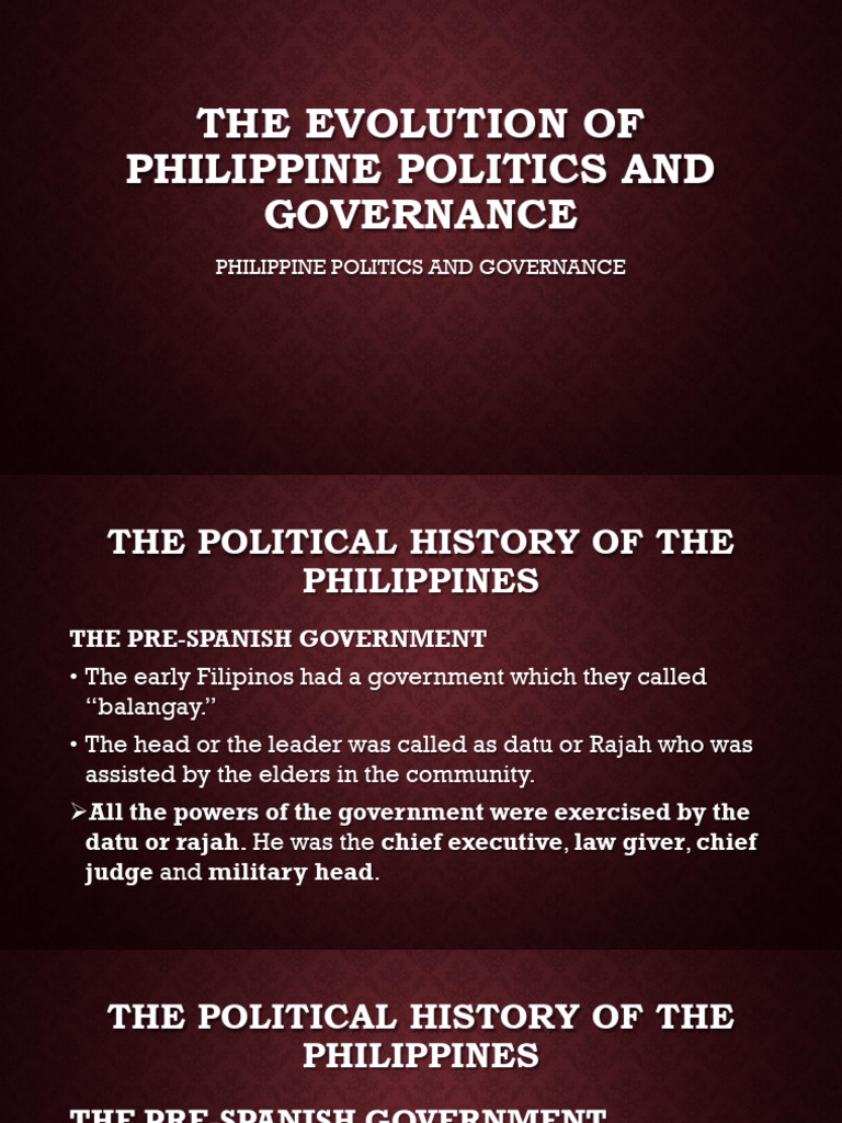 The Evolution of Philippine Politics | PDF | President Of The ...