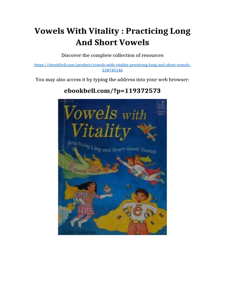 Vowels With Vitality: Practicing Long and Short Vowels Complete Edition ...