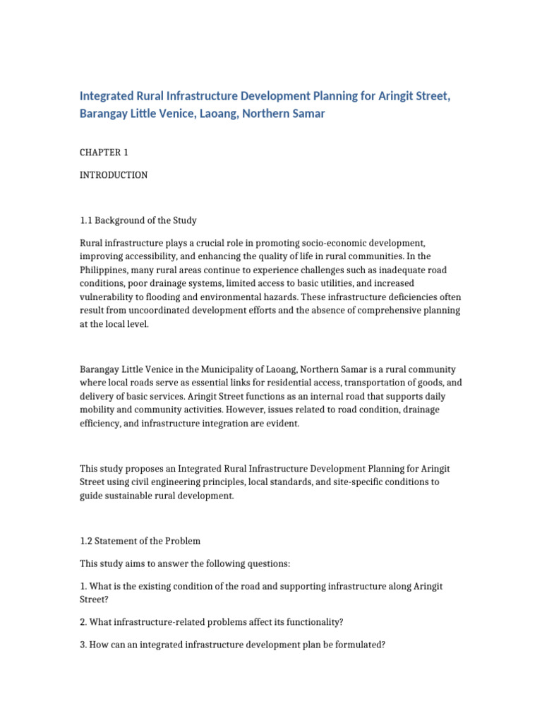 CE Project 1 Chapters 1 and 2 | PDF | Infrastructure | Sustainability