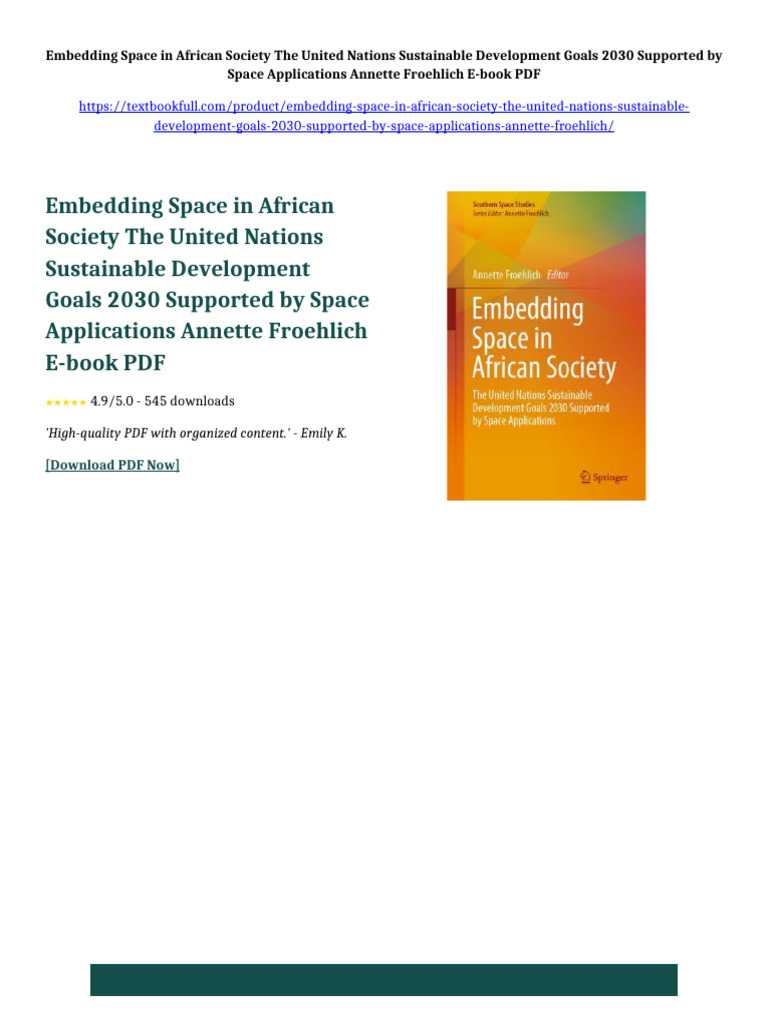 Embedding Space in African Society The United Nations Sustainable ...