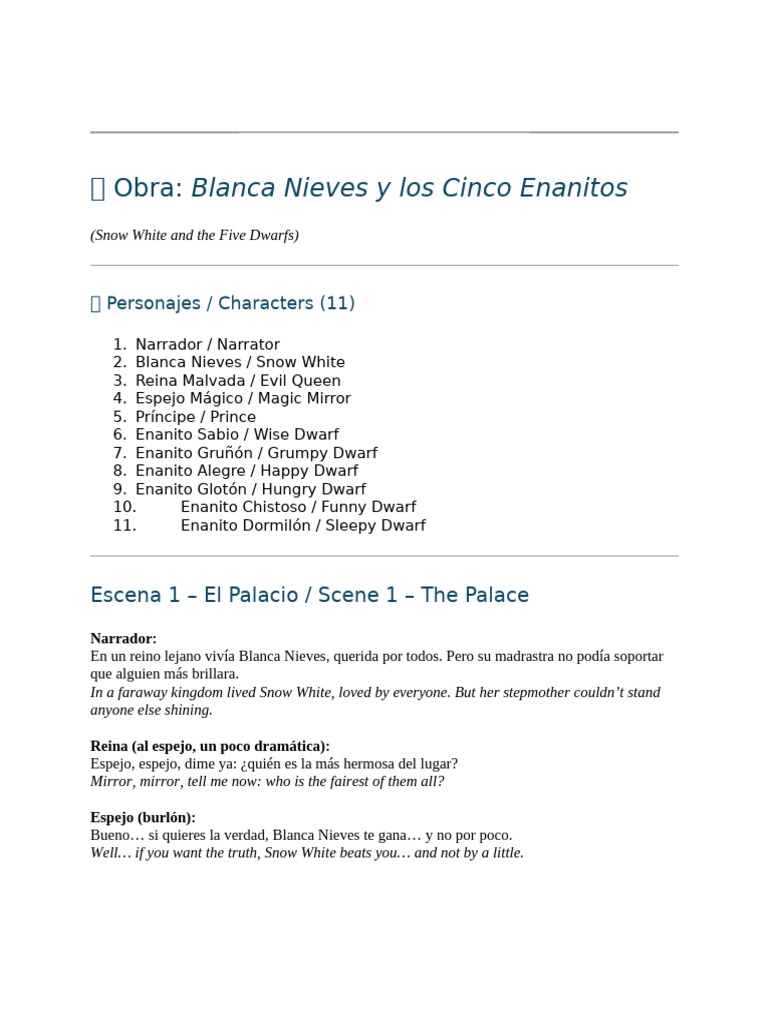 Blanca Nieves (1) | PDF | Blanco como la nieve