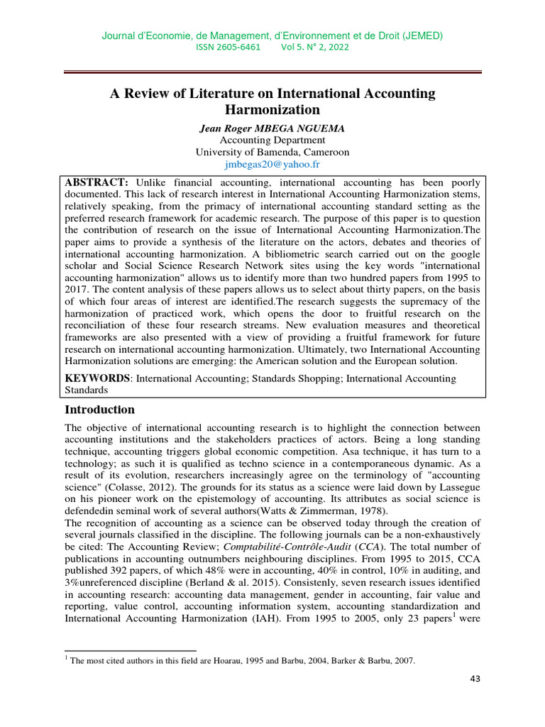 A Review of Literature on International Accounting_2022 | PDF ...