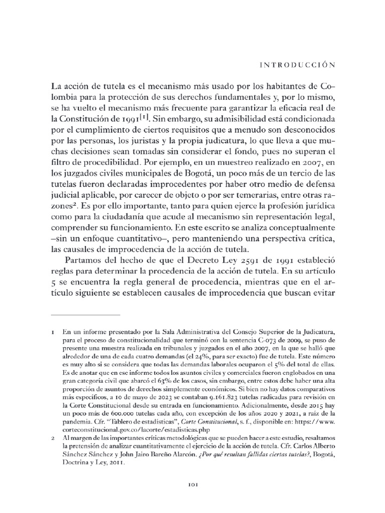 La procedibilidad de+la+acci%C3%B3n+de+tutela | PDF