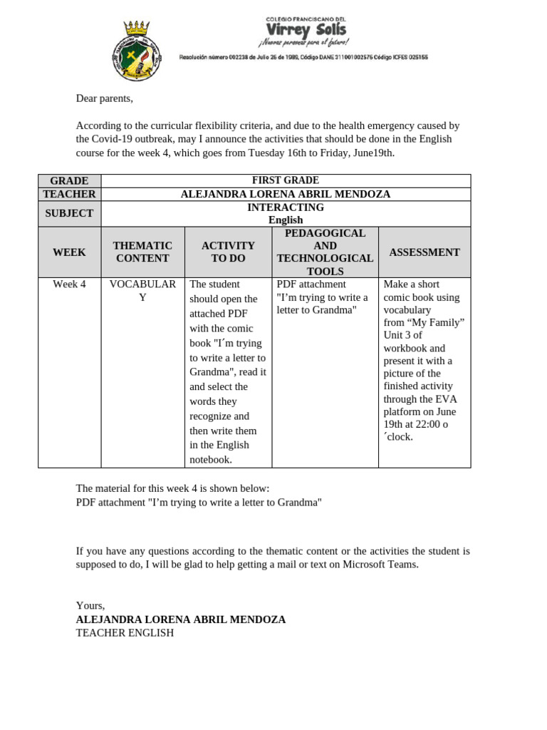 PF - English - 1 - Week 4 | PDF