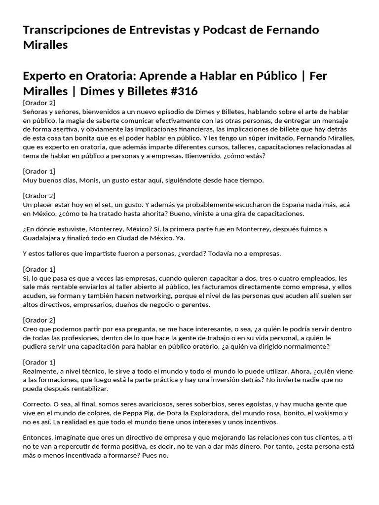 Fernando Miralles II | PDF | Hablar en público