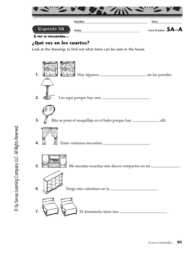 Realidades 2 5A Core Practice | PDF
