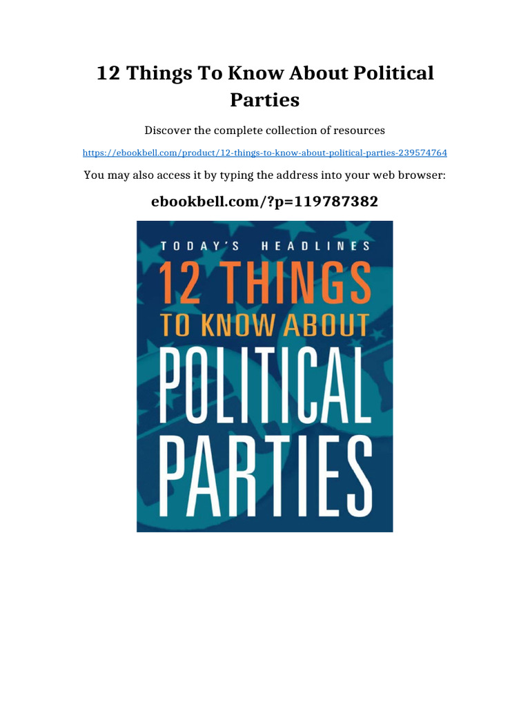 12 Things to Know about Political Parties full | PDF | Intellectual ...
