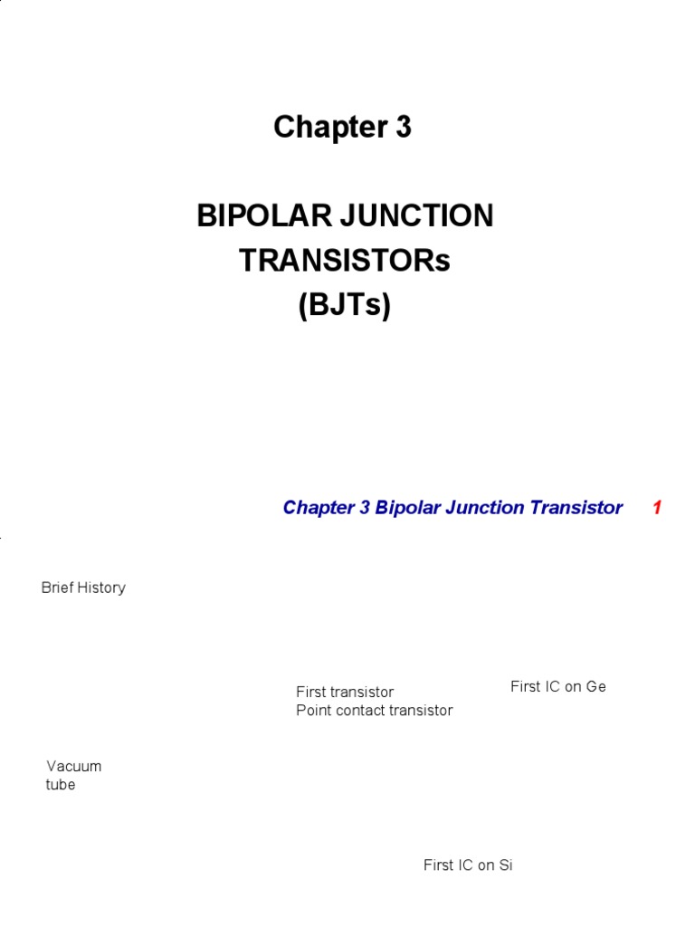 Bipolar Junction Transistor | PDF