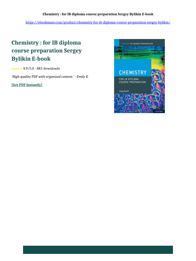 Chemistry : for IB diploma course preparation Sergey Bylikin ebook ...
