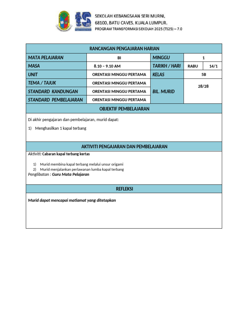 m1 Rabu Nanthini 2026 | PDF