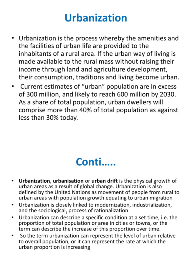 Causes of Urbanization Explained | PDF | Urbanization | Economic ...