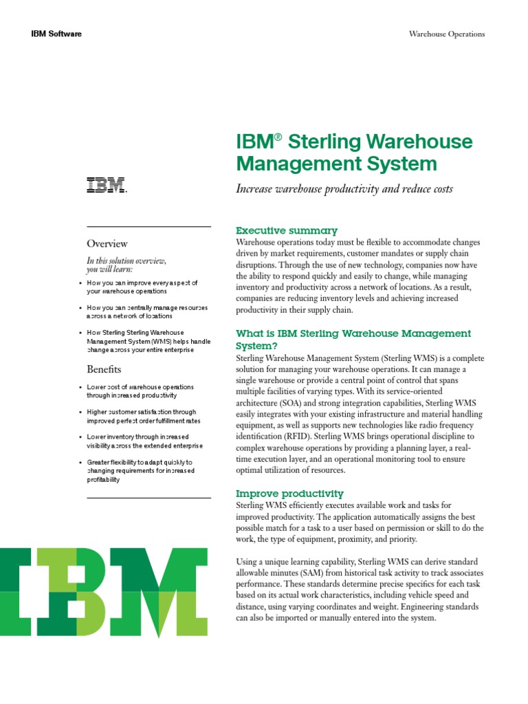 IBM Sterling Warehouse Management System: Increase Warehouse ...