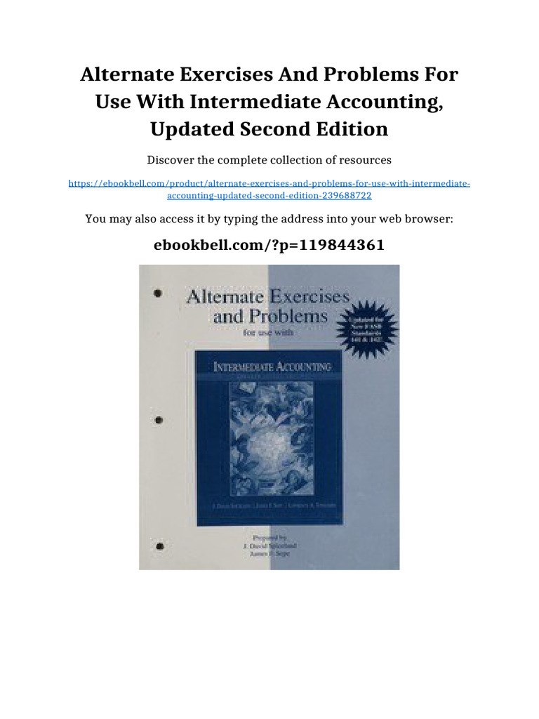 Alternate Exercises and Problems For Use With Intermediate Accounting ...