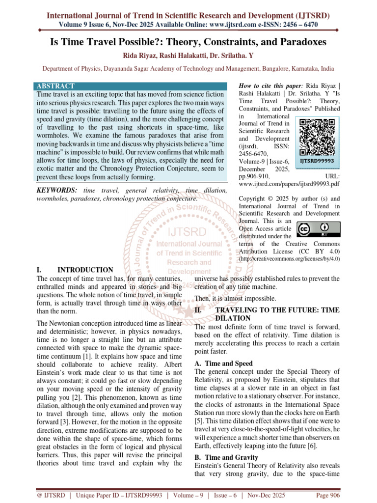 Is Time Travel Possible Theory, Constraints, and Paradoxes | PDF | Time ...