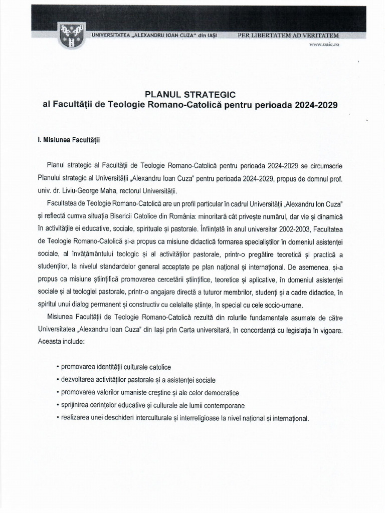 Planul Strategic FTRC 2024 2029 | PDF