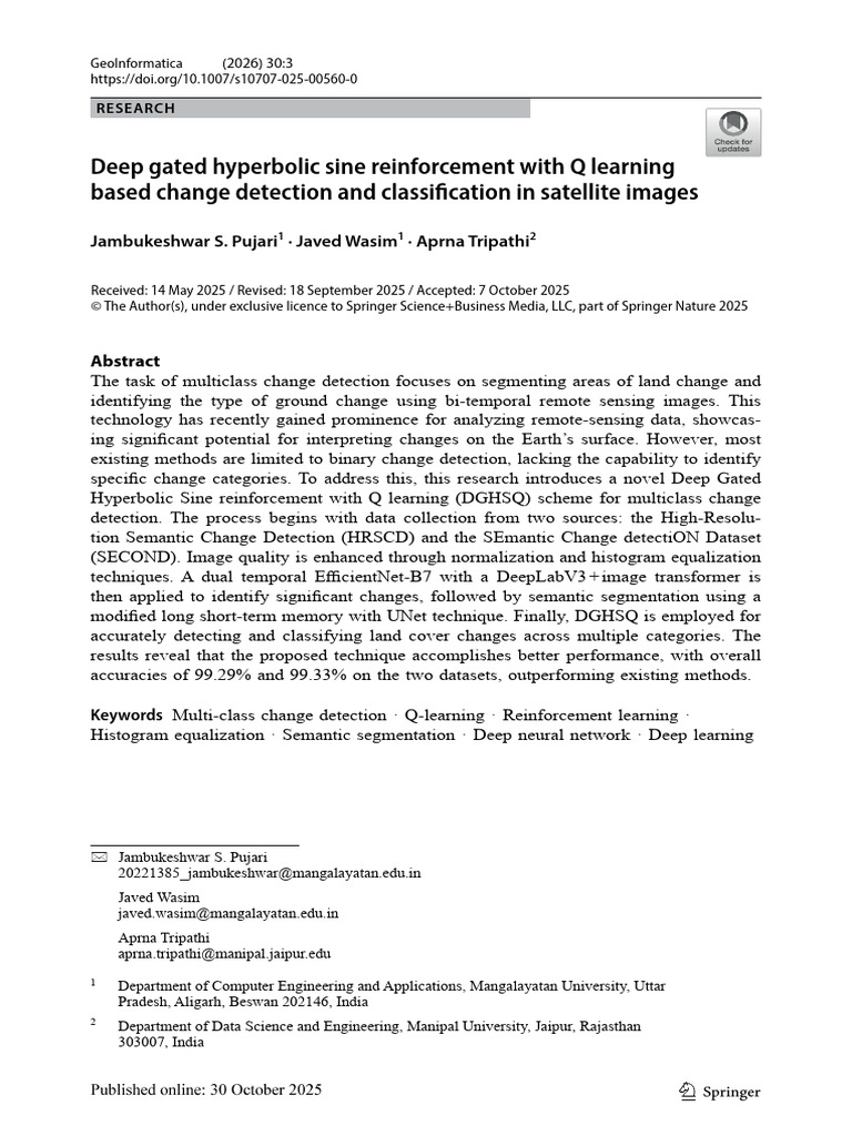 Deep Gated Hyperbolic Sine Reinforcement With Q Learningbased Change ...