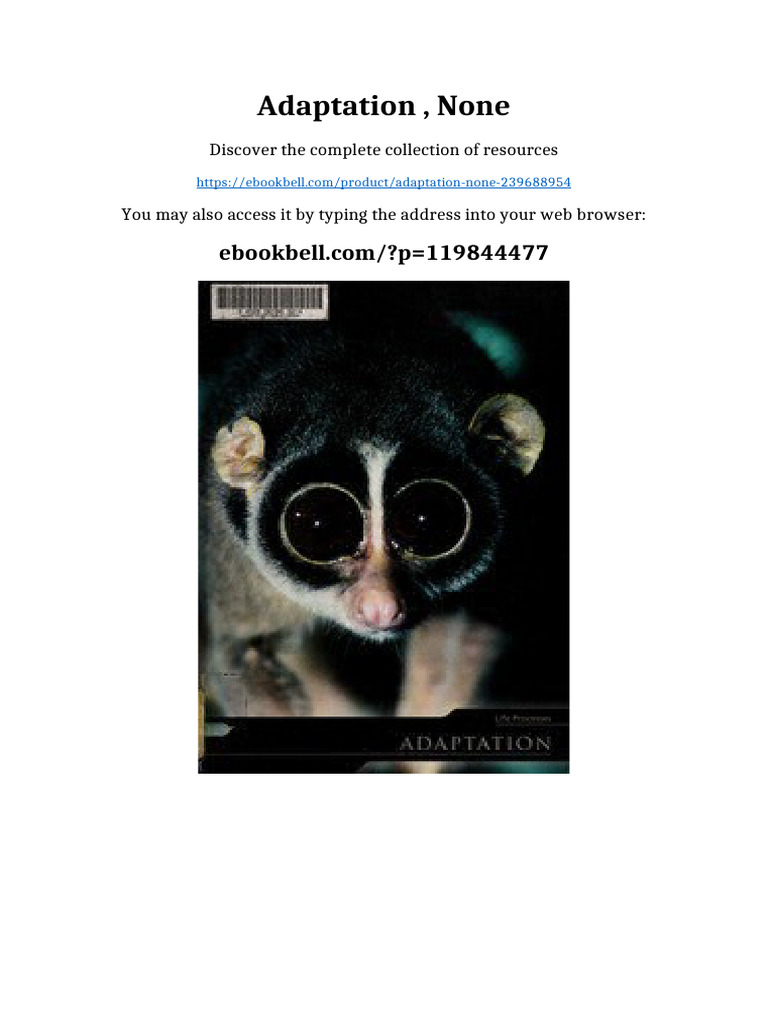 Adaptation, None Complete Edition | PDF
