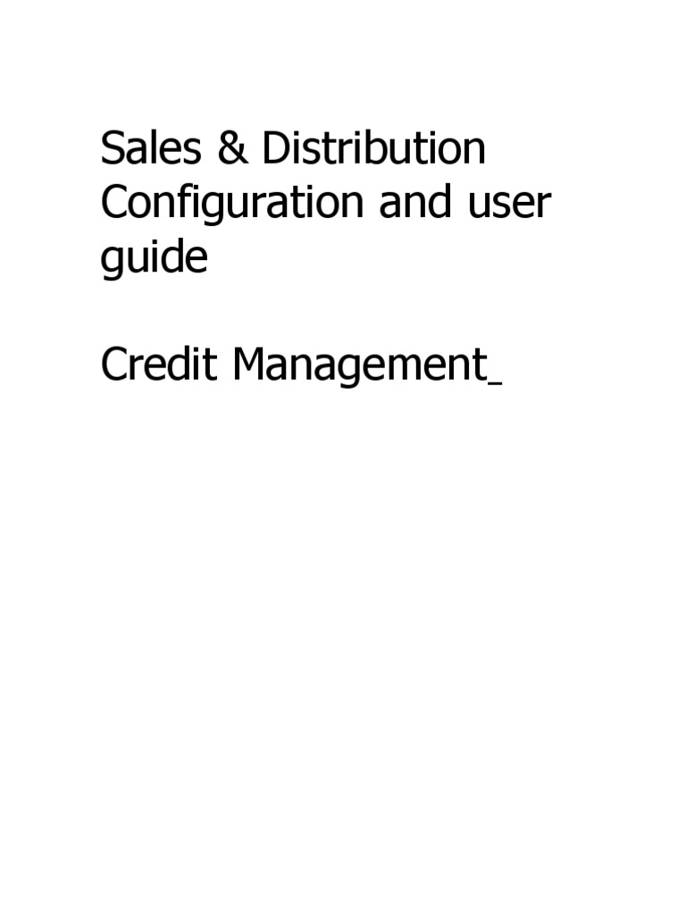 Credit Management Configuration Guide | PDF | Invoice | Cheque
