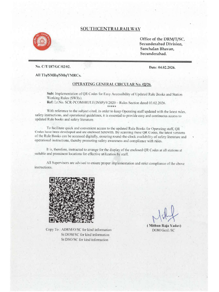 Operating General Circular 02 of 26 - Implementation of QR Codes For ...