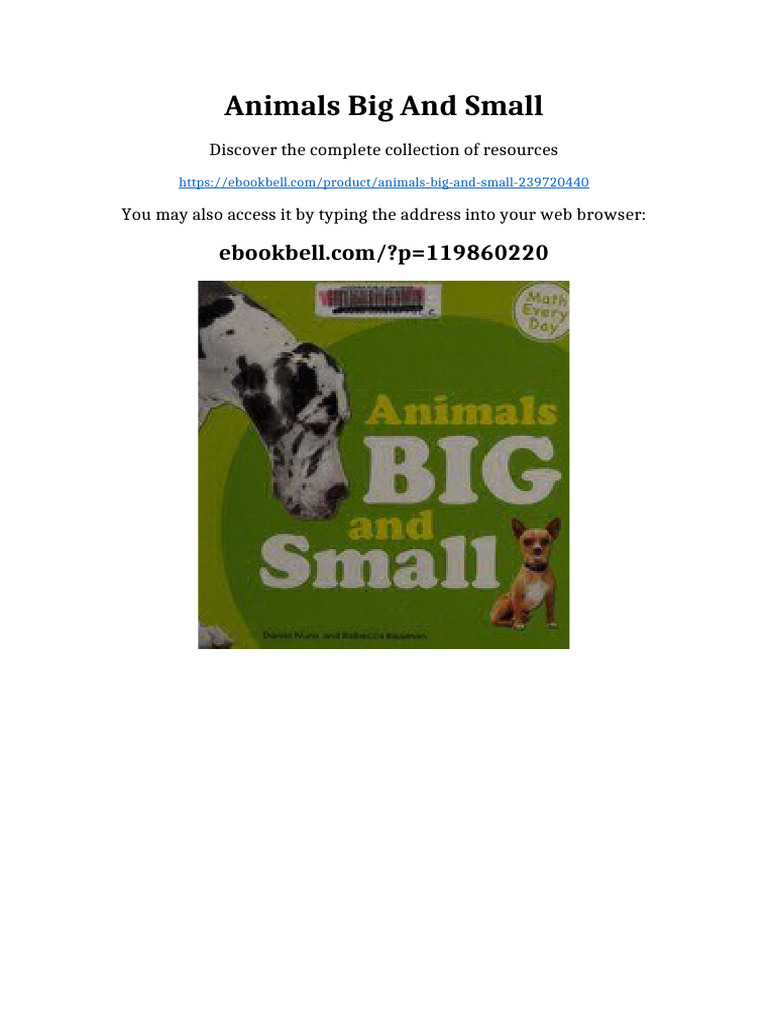 Animals big and small Complete Edition | PDF | Intellectual Property