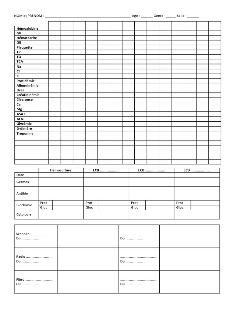 Fiche de Surveillence Paraclinique | PDF